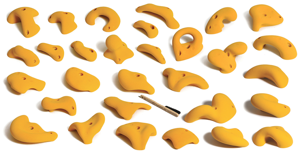 Set of 30 climbing holds – slab – yellow – level 3 - Pyramide