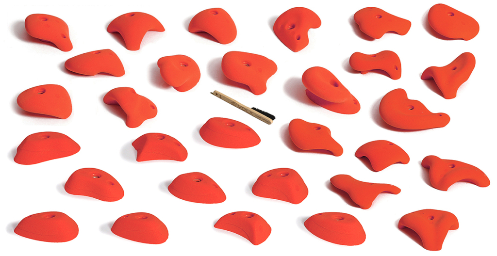 Lot de 30 prises d'escalade - vertical - rouges - niveau 4b - Pyramide