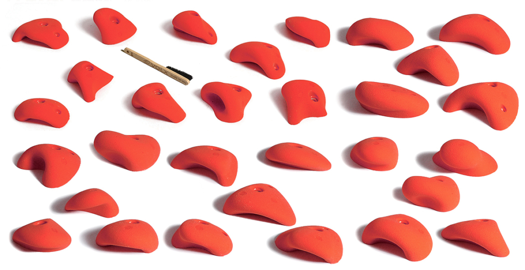 Lot de 30 prises d'escalade - vertical - rouges - niveau 4b - Pyramide